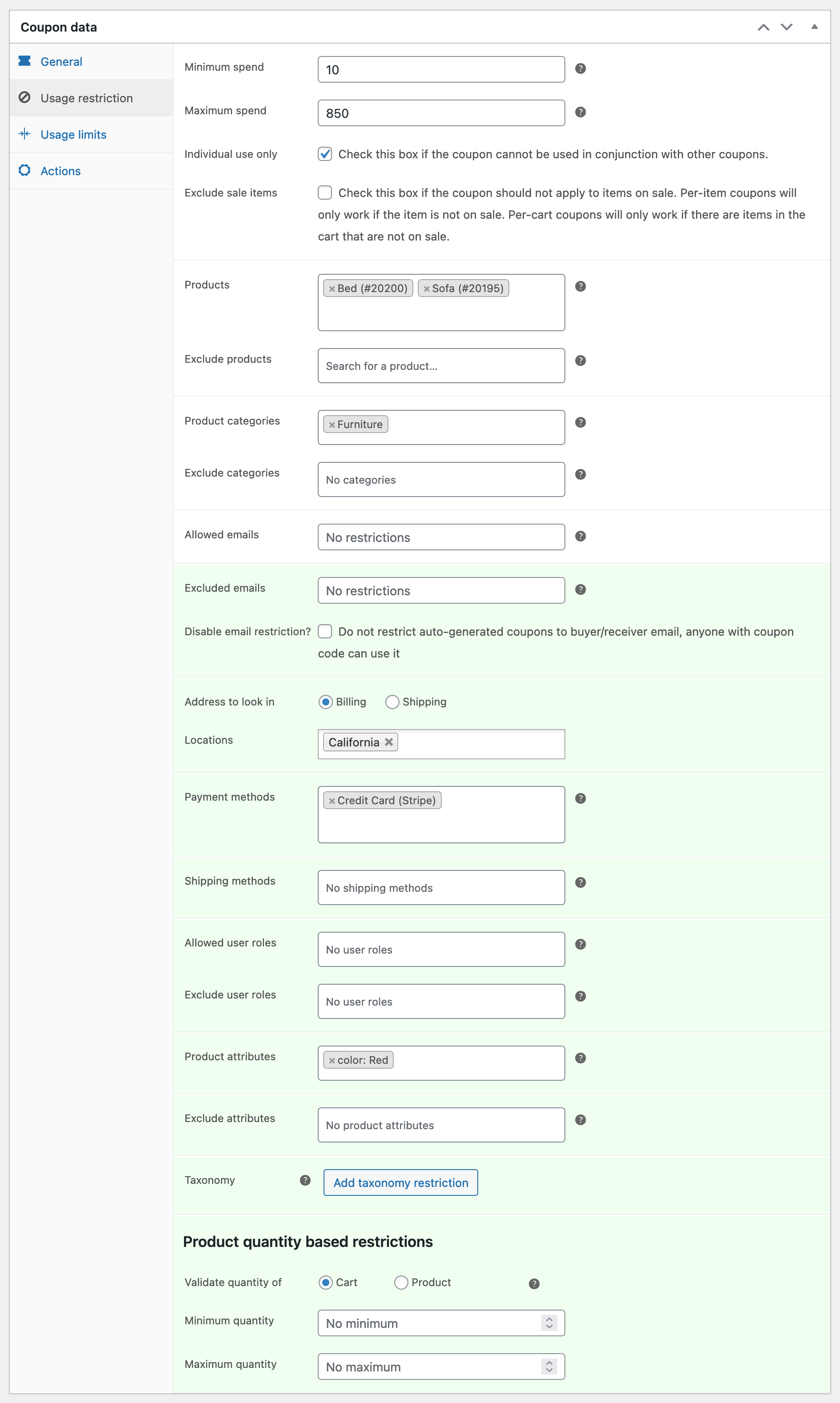 Different ways to restrict gift cards Documentation - WooCommerce