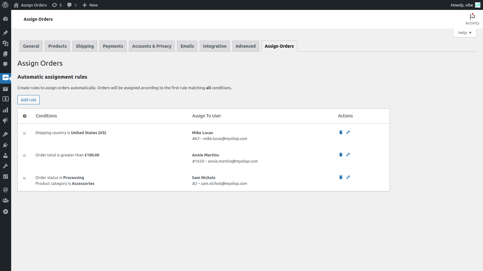 Assign Orders - WooCommerce Marketplace