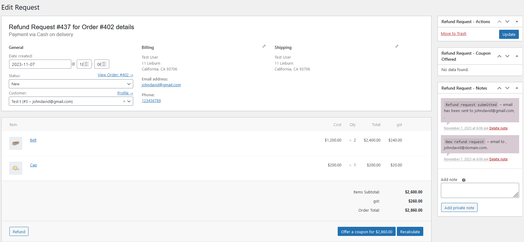 Ultimate Refunds - Easy WooCommerce Refunds