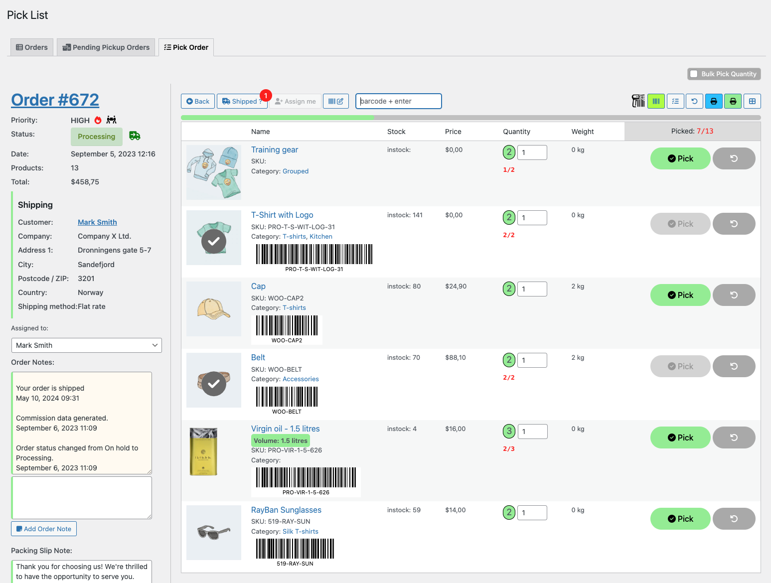 Pick List - WooCommerce Marketplace