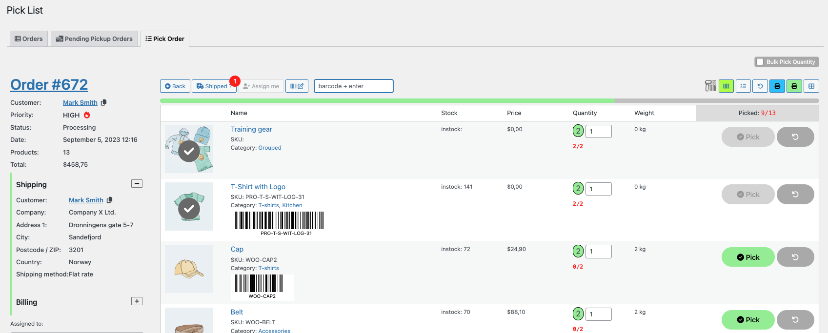 Pick List - WooCommerce Marketplace