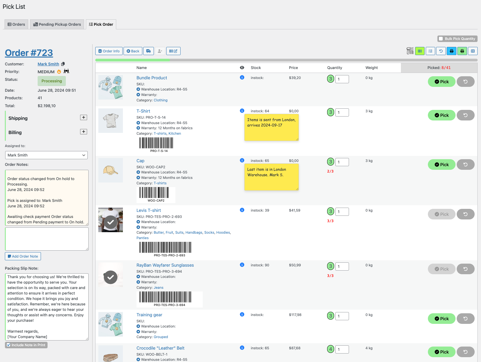 Pick List - WooCommerce Marketplace