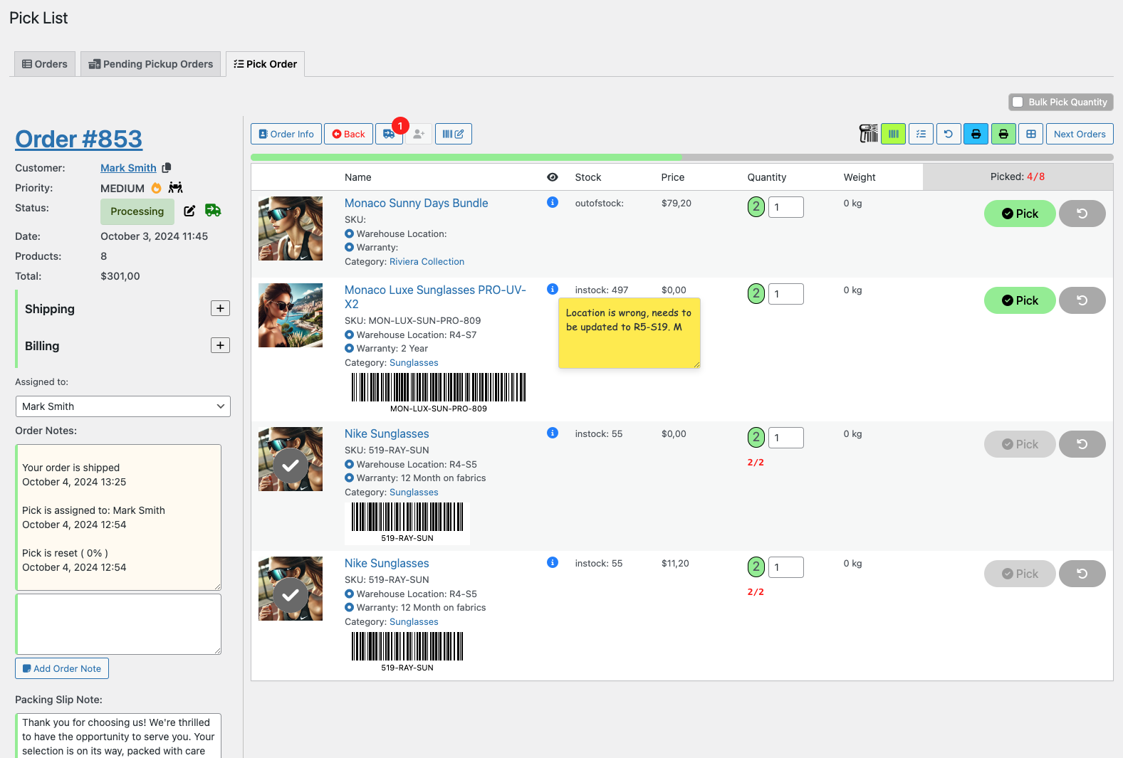 Pick List - WooCommerce Marketplace