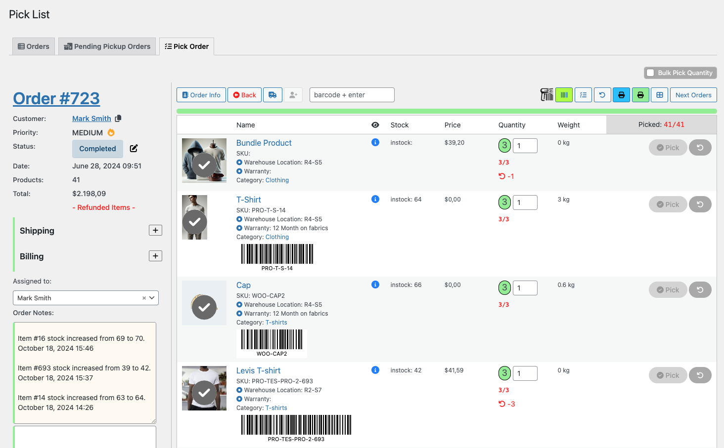Pick List - WooCommerce Marketplace