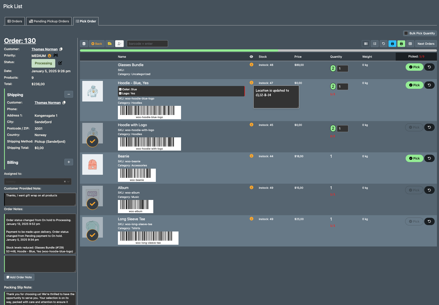 Pick List - WooCommerce Marketplace