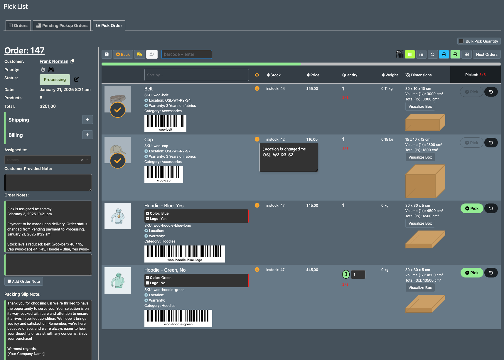 Pick List - WooCommerce Marketplace