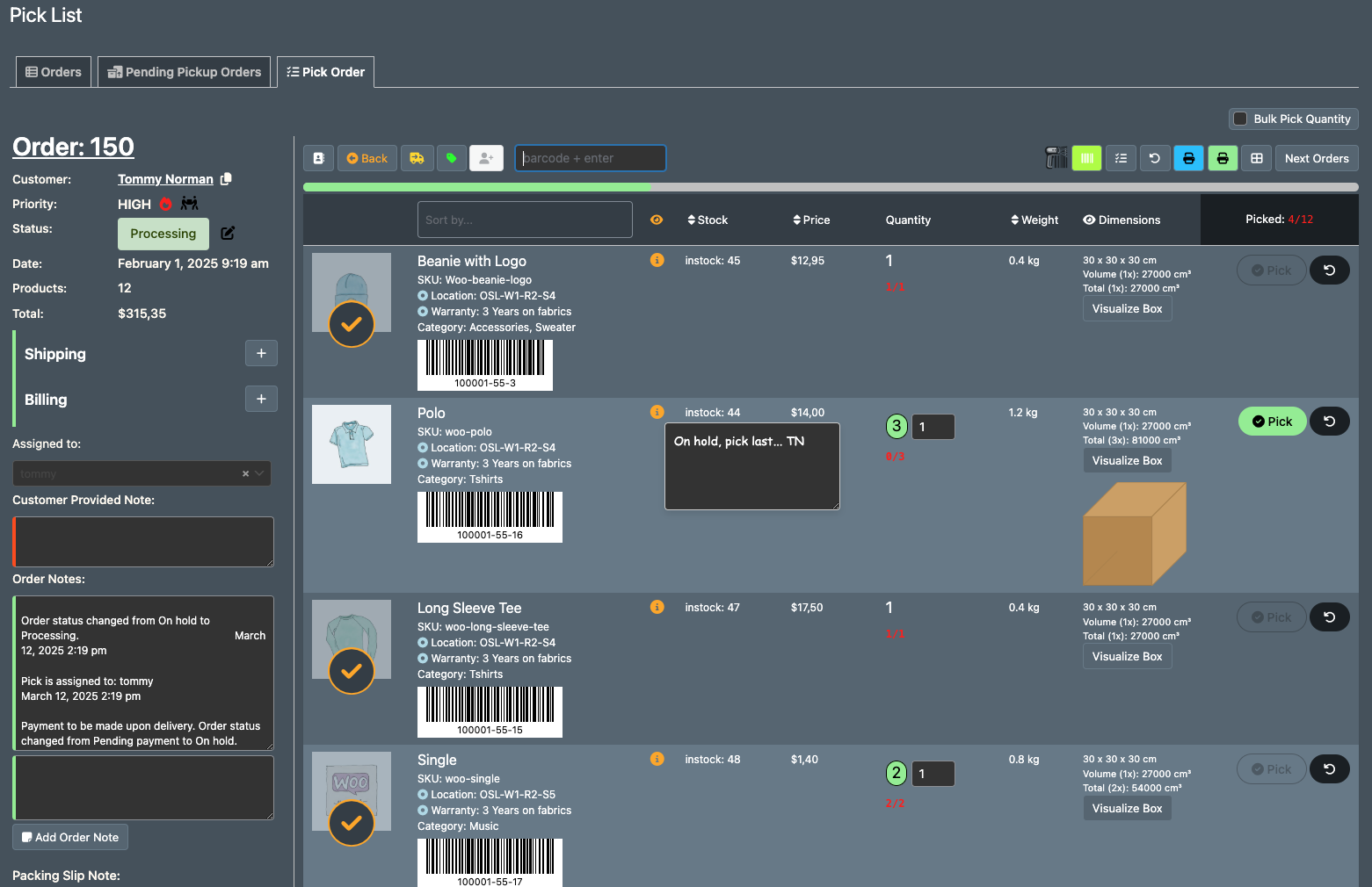 Pick List - WooCommerce Marketplace