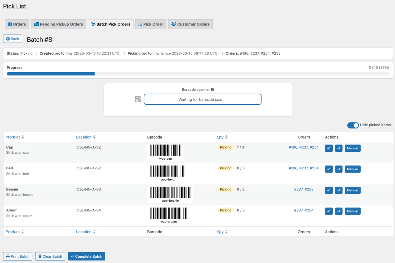 Pick List - WooCommerce Marketplace