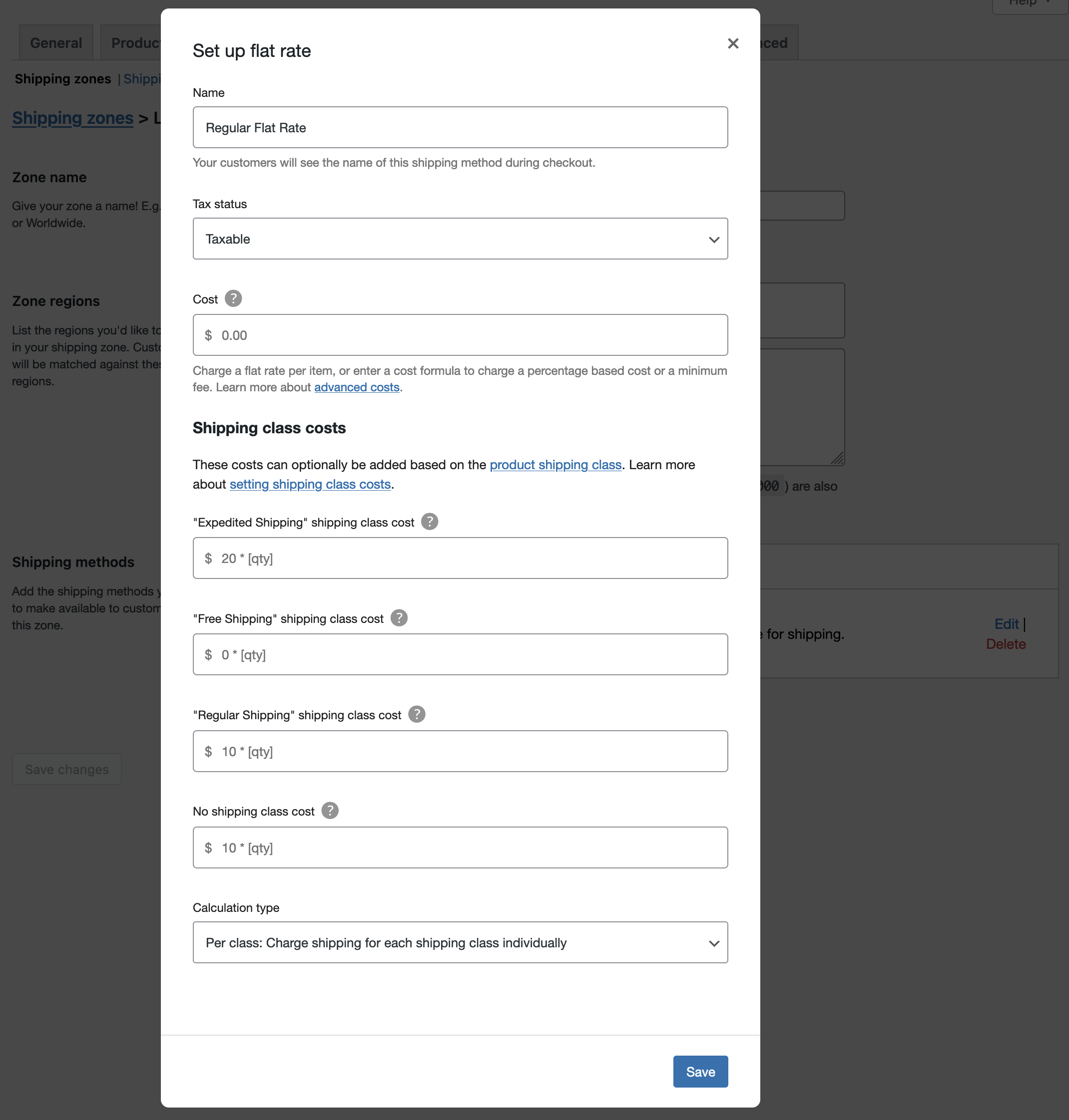 Flat Rate Shipping Documentation - WooCommerce
