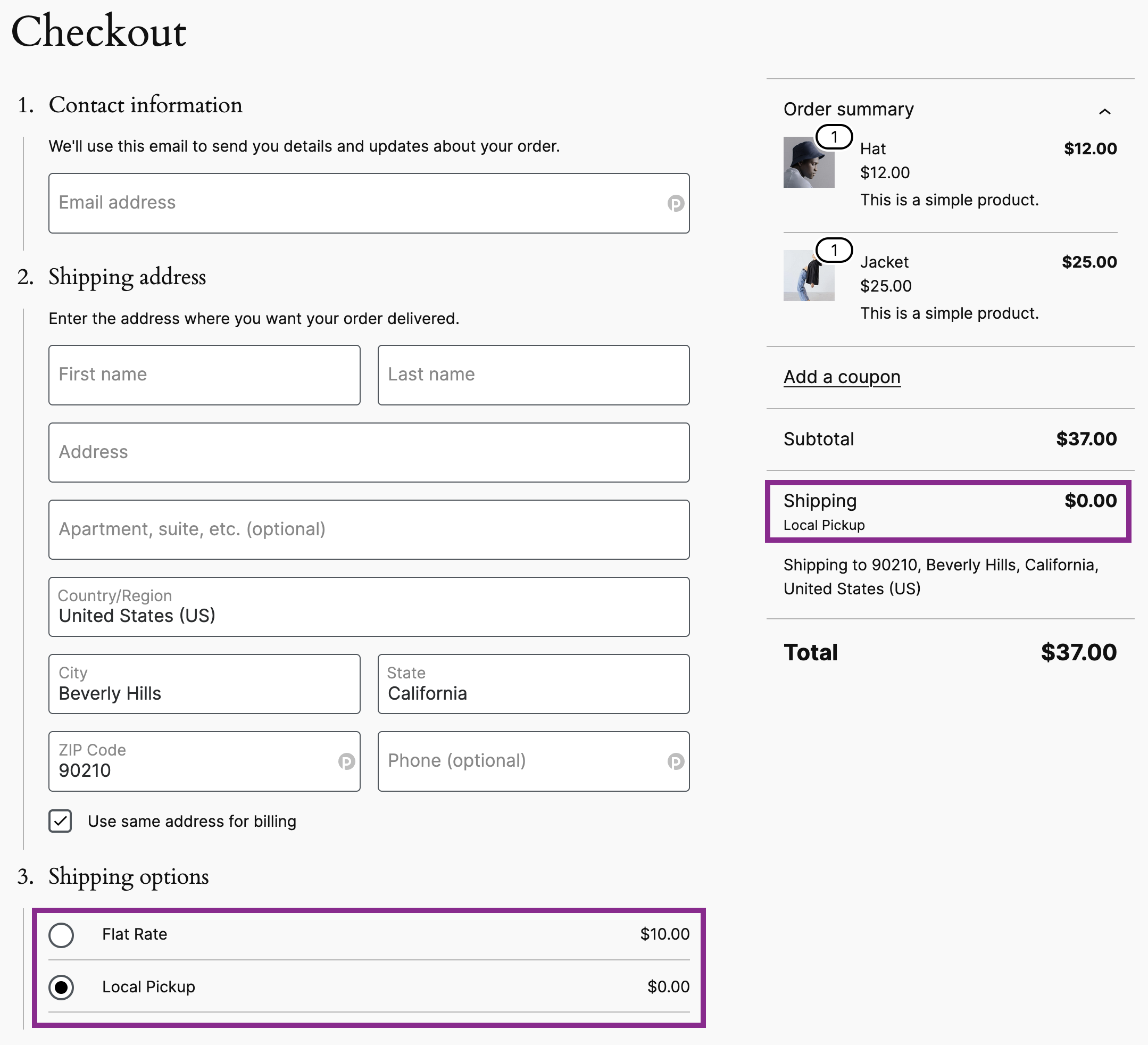 Local Pickup Documentation - WooCommerce