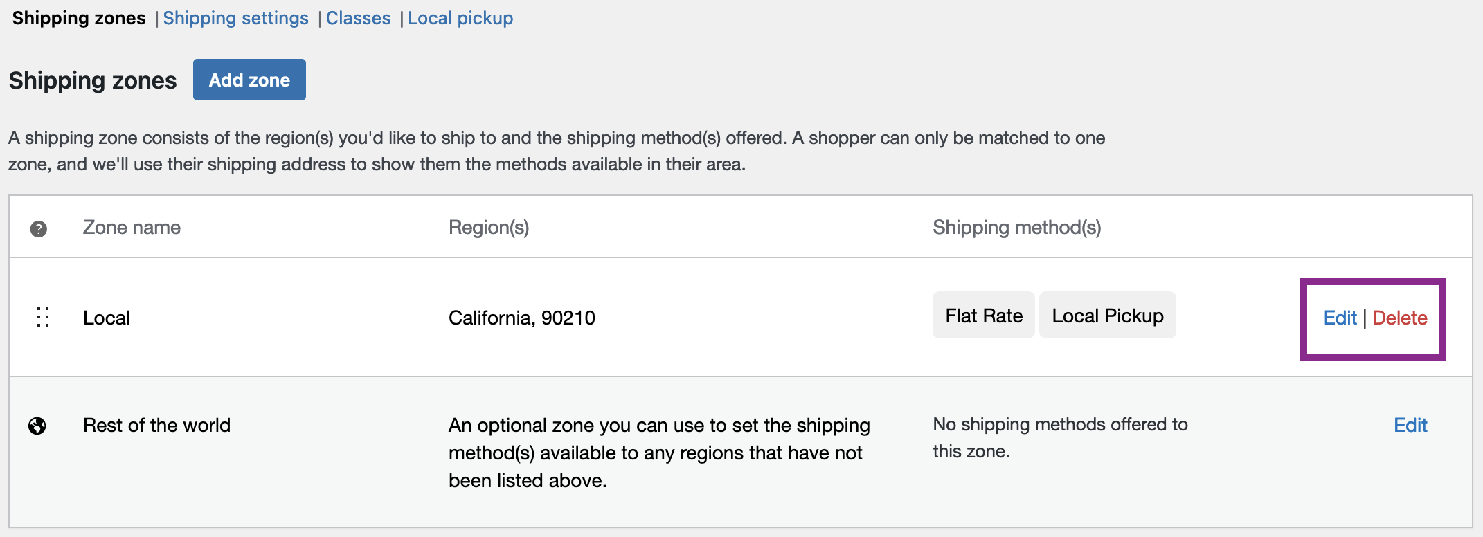 Setting Up Shipping Zones Documentation Woocommerce