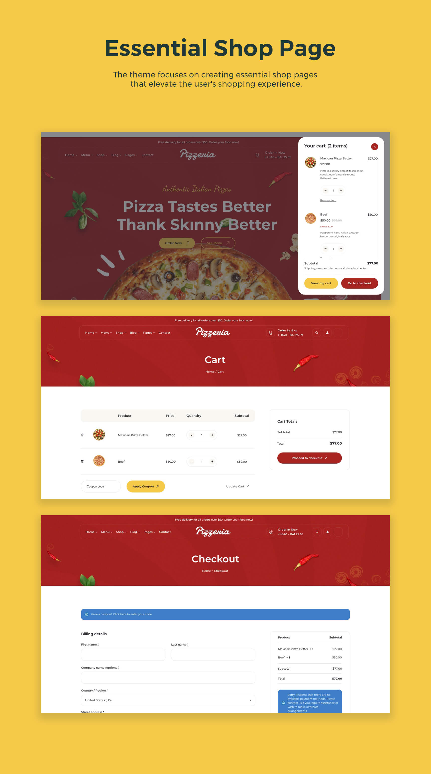 Pizzeria - Pizza/Fast Food Restaurant WooCommerce Theme