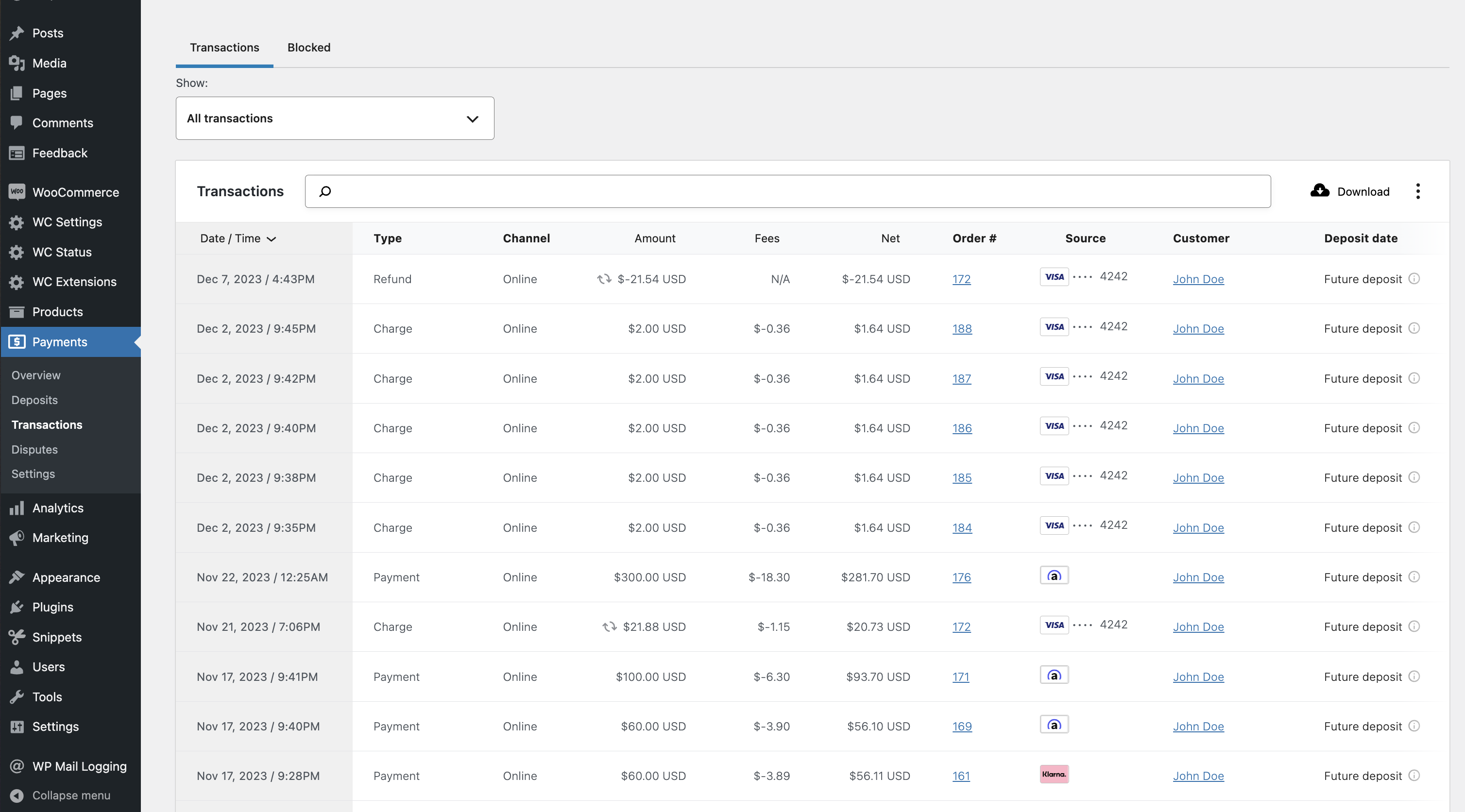 Managing Money with WooPayments Documentation - WooCommerce