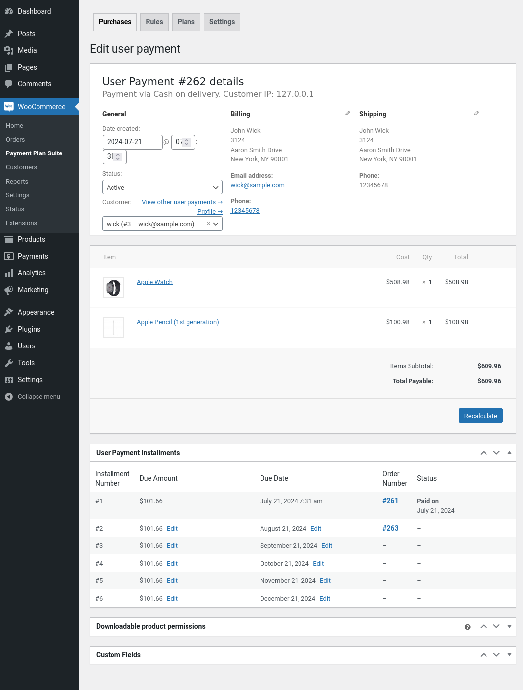 Payment Plans Suite Documentation - WooCommerce