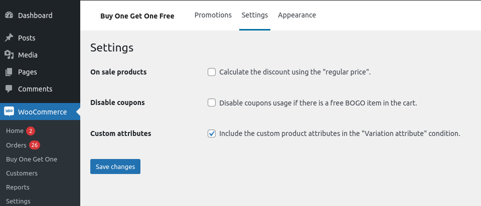Getting Started with Buy One Get One Free for WooCommerce