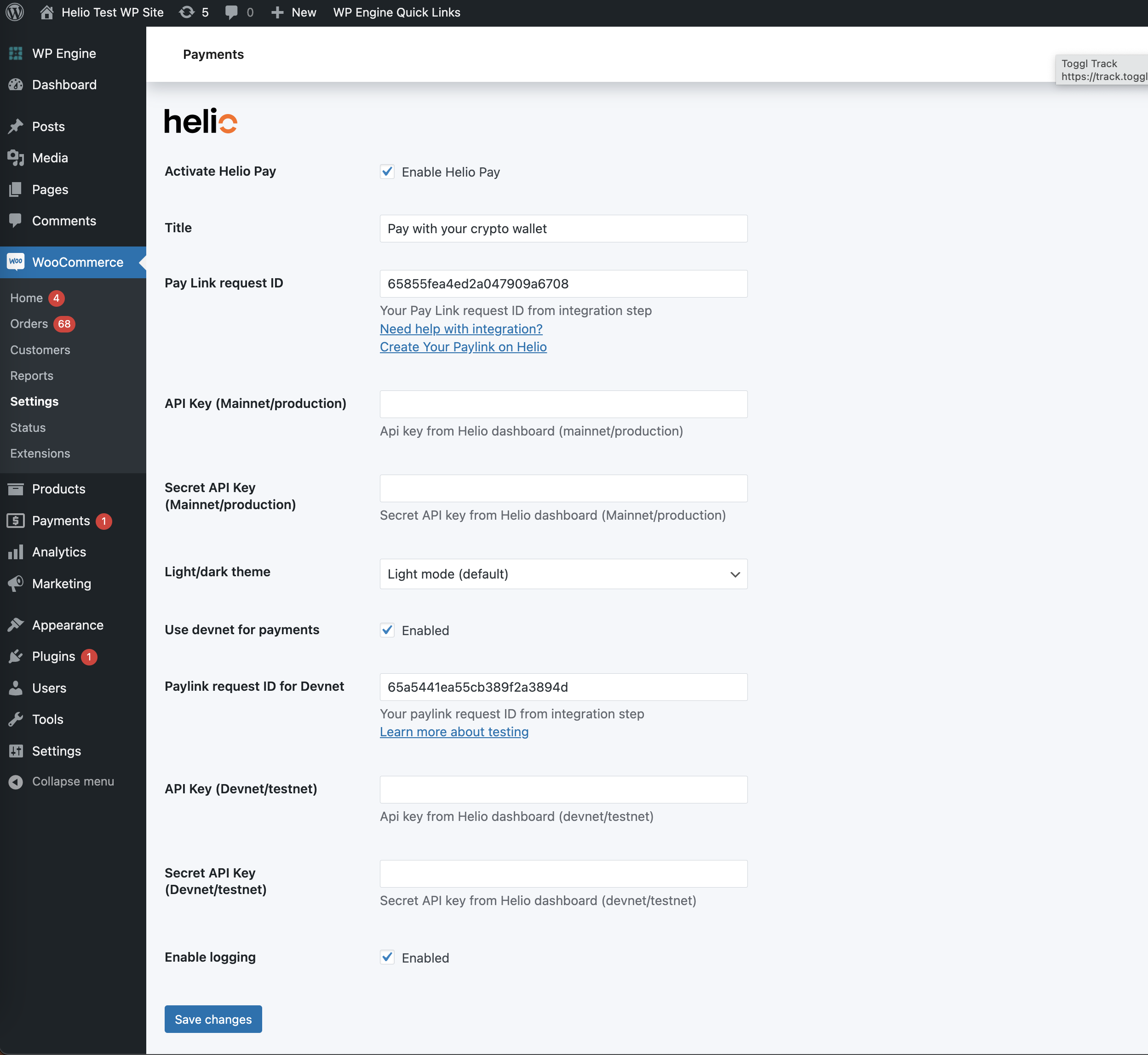 Helio Pay Documentation - WooCommerce
