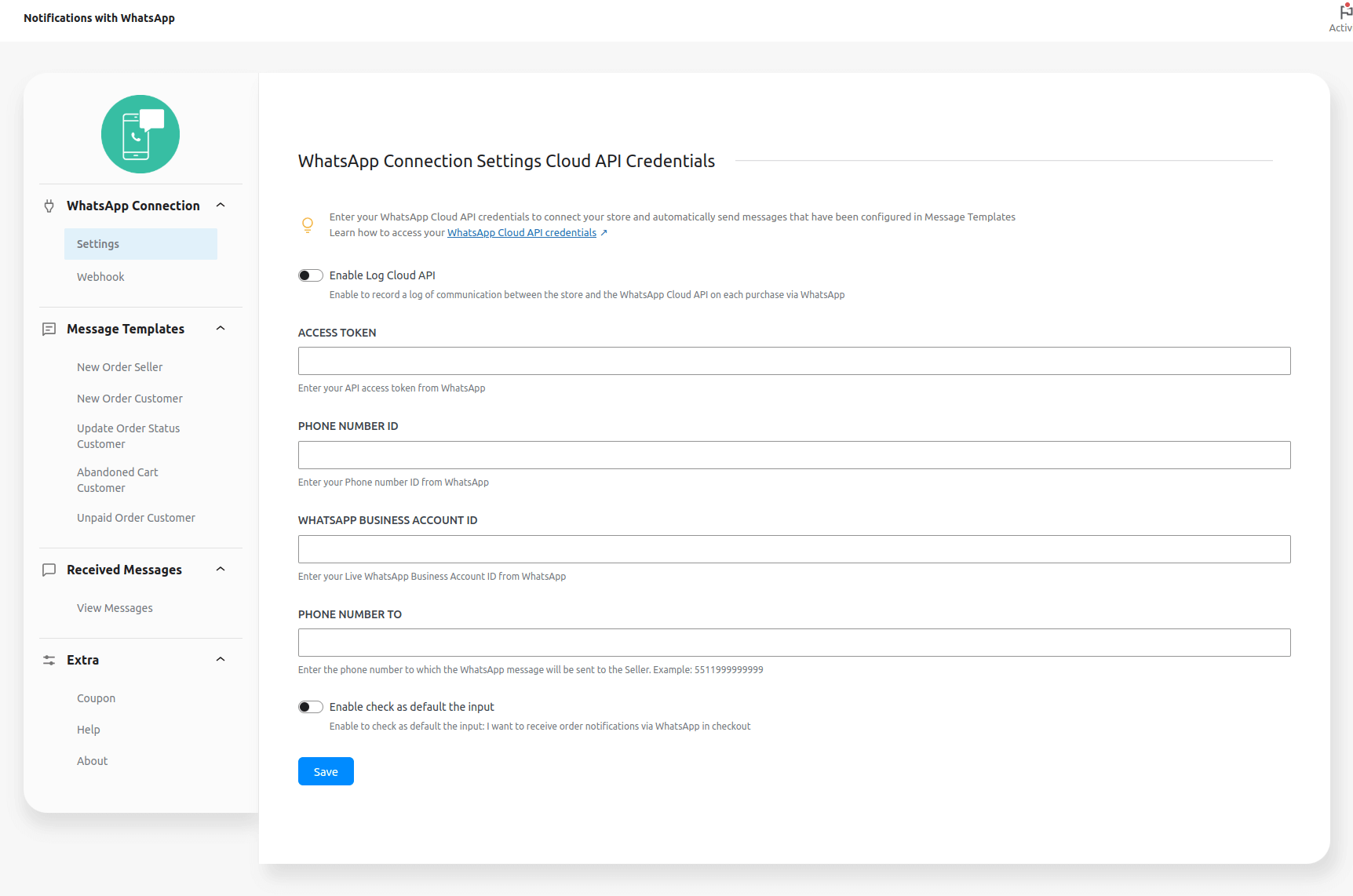Notifications with WhatsApp Documentation - WooCommerce