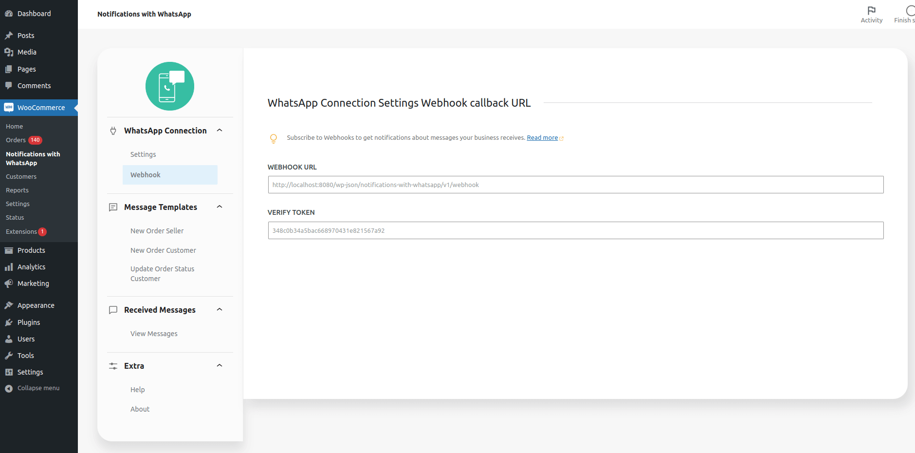Notifications with WhatsApp Documentation - WooCommerce