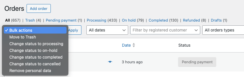 Orders Overview and Bulk Order Management Documentation - WooCommerce