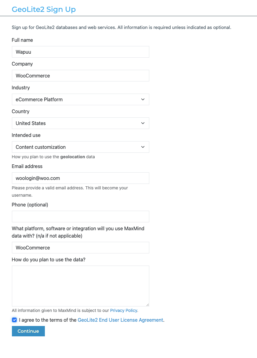 MaxMind Geolocation Integration Documentation - WooCommerce