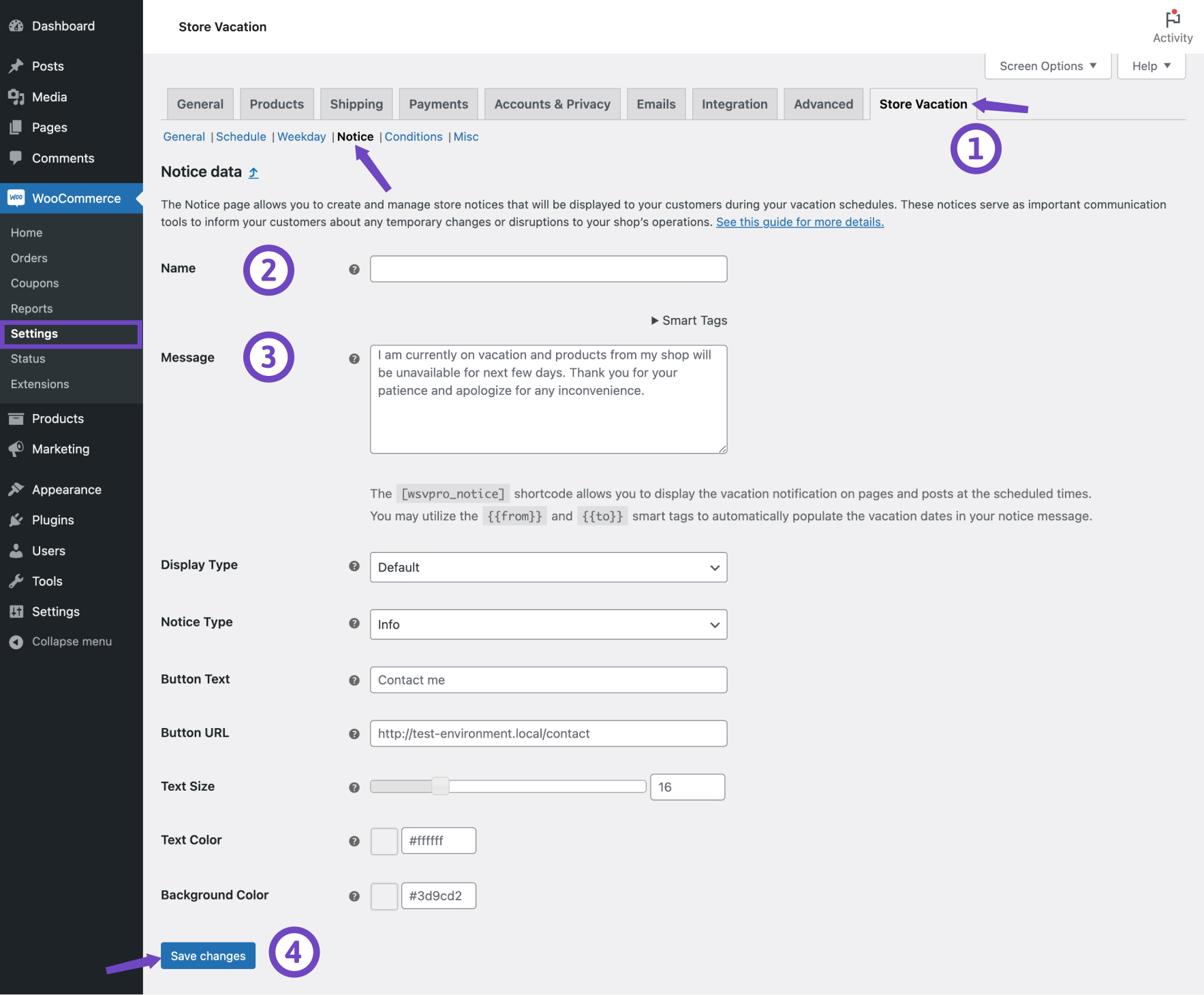 Store Vacation Documentation - WooCommerce