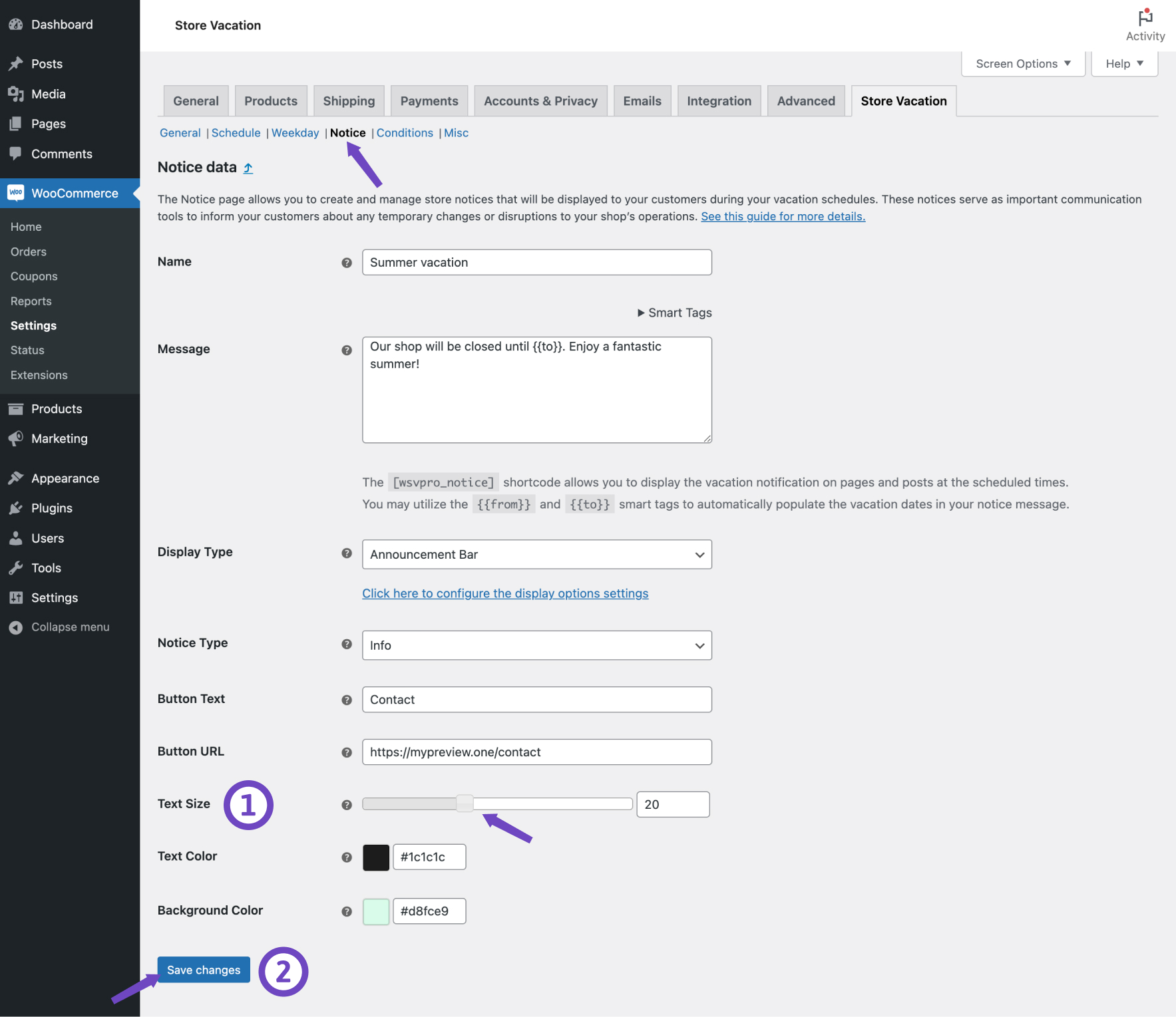Store Vacation Documentation - WooCommerce