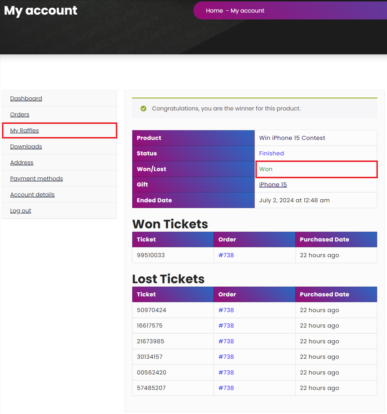 Ultimate Raffle - WooCommerce Lotteries, Competitions, Contests ...