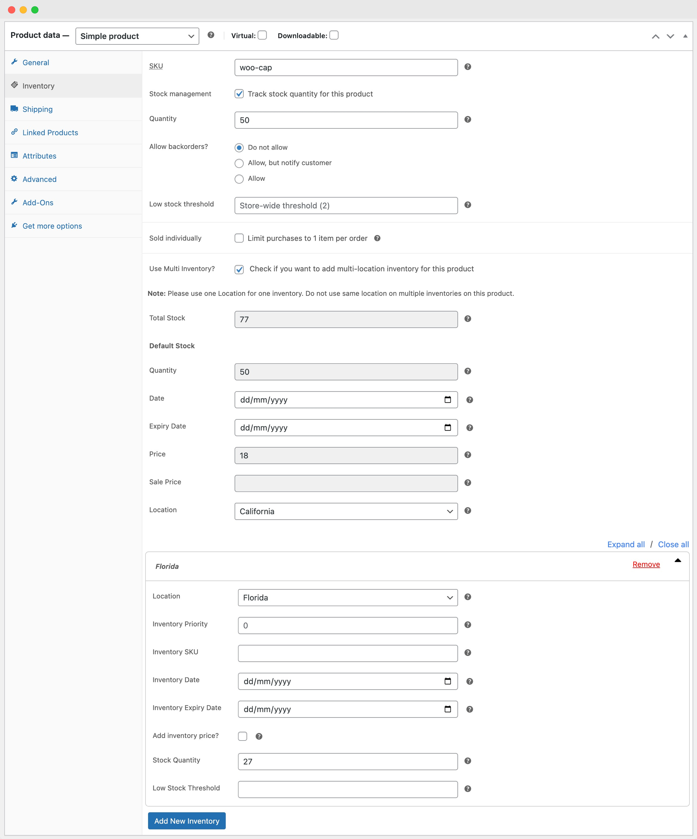 WooCommerce Inventory Management - Multi Location Stock
