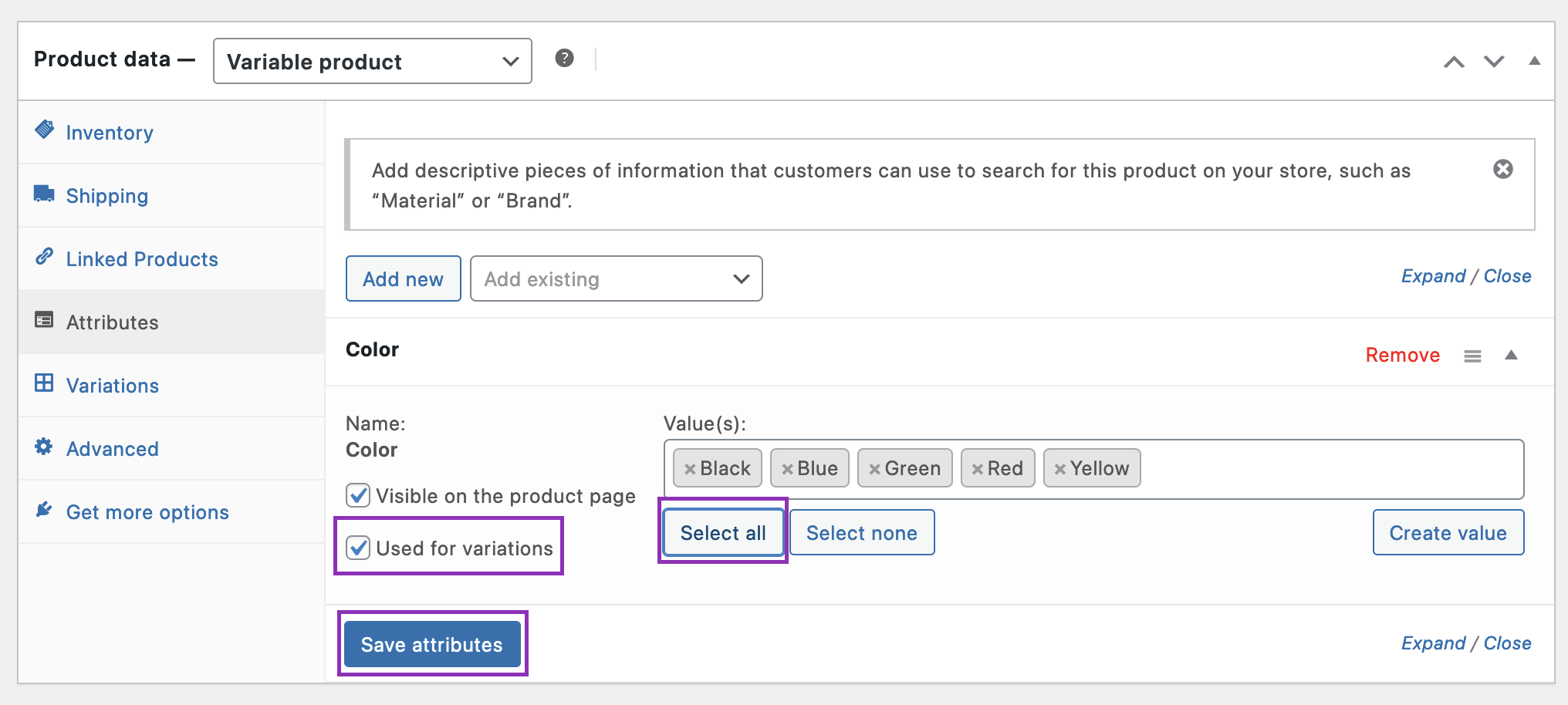 Variable Products Documentation Woocommerce