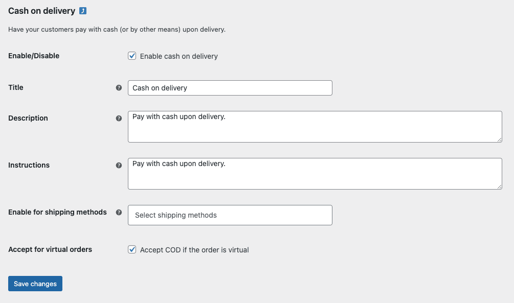 Cash on Delivery Documentation - WooCommerce