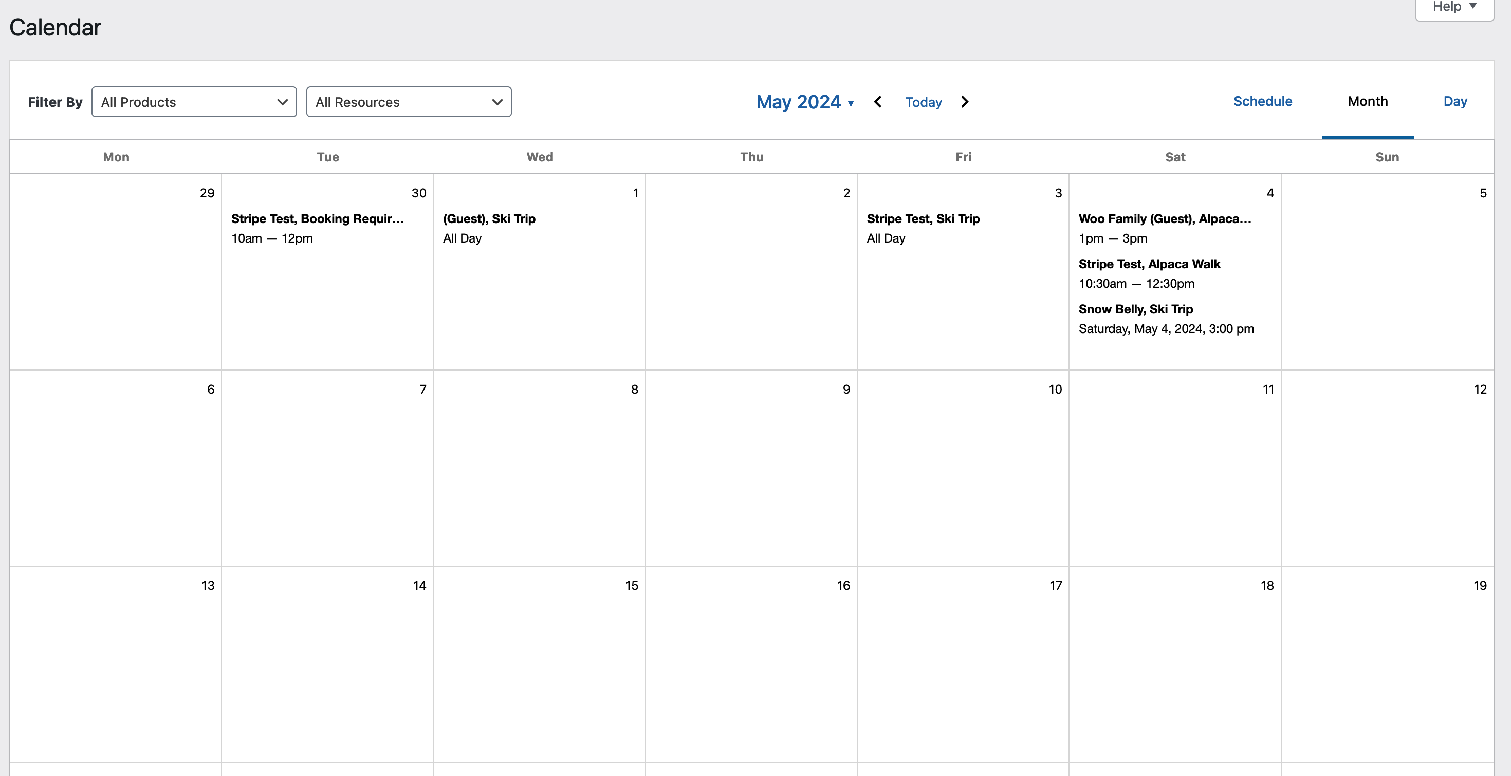 Bookings Calendar View Documentation - WooCommerce