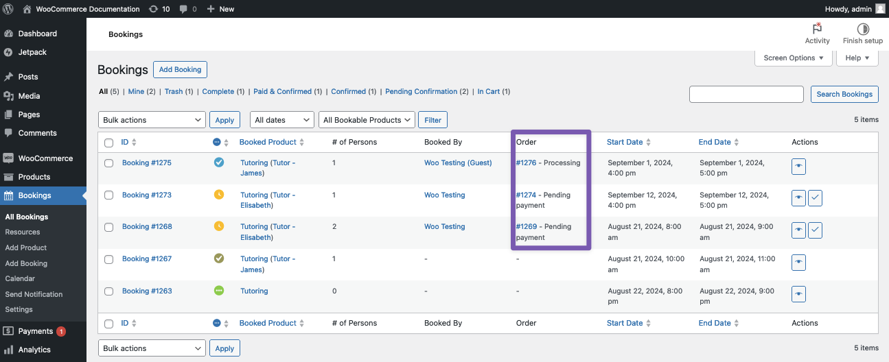 Relationship Between Bookings and Orders: Understanding the Connection Documentation - WooCommerce