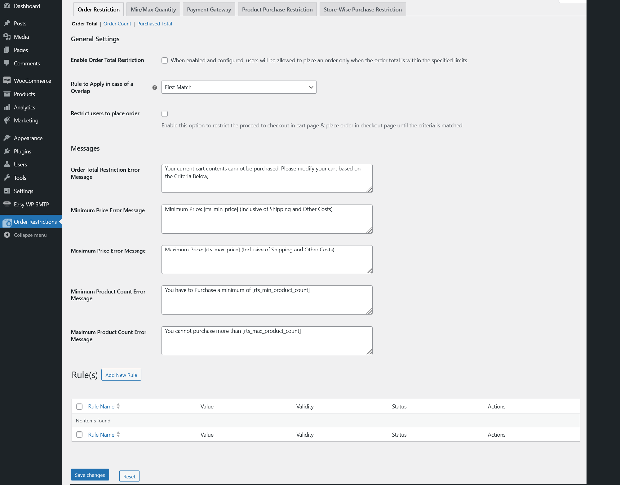 Order Restrictions for WooCommerce Documentation - WooCommerce