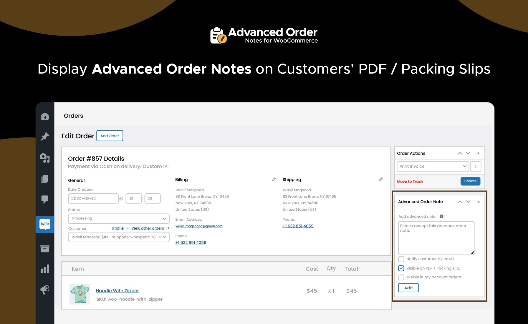 Advanced Order Notes for WooCommerce | Add Customer Notes