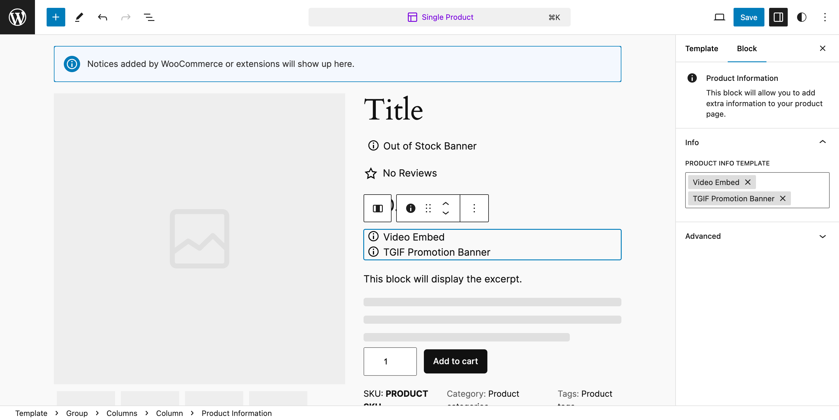 Product Info Blocks for WooCommerce Documentation - WooCommerce