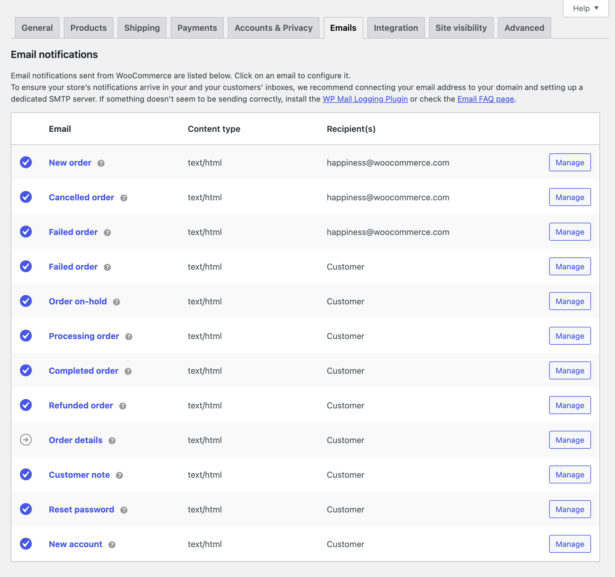 Email Settings Documentation - WooCommerce
