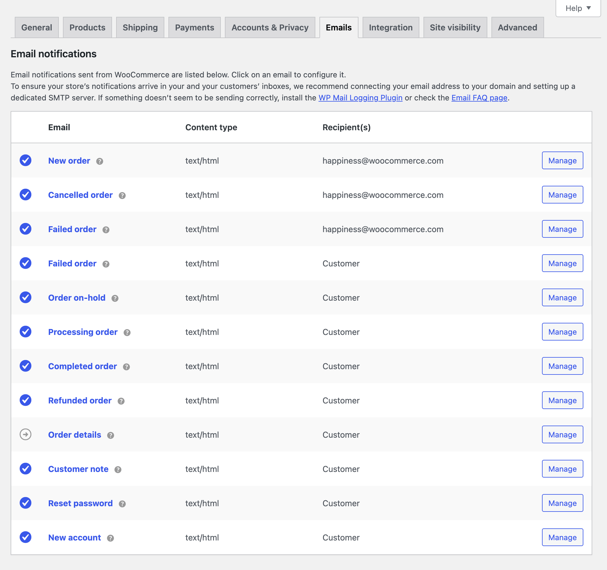 Email Settings Documentation - WooCommerce
