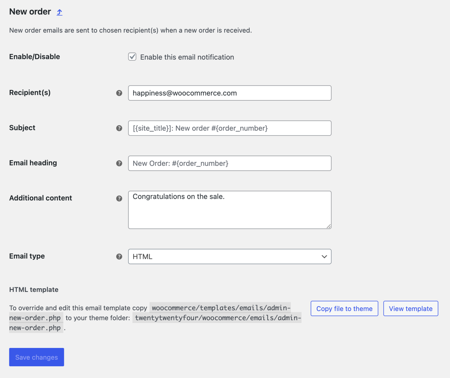 Email Settings Documentation - WooCommerce