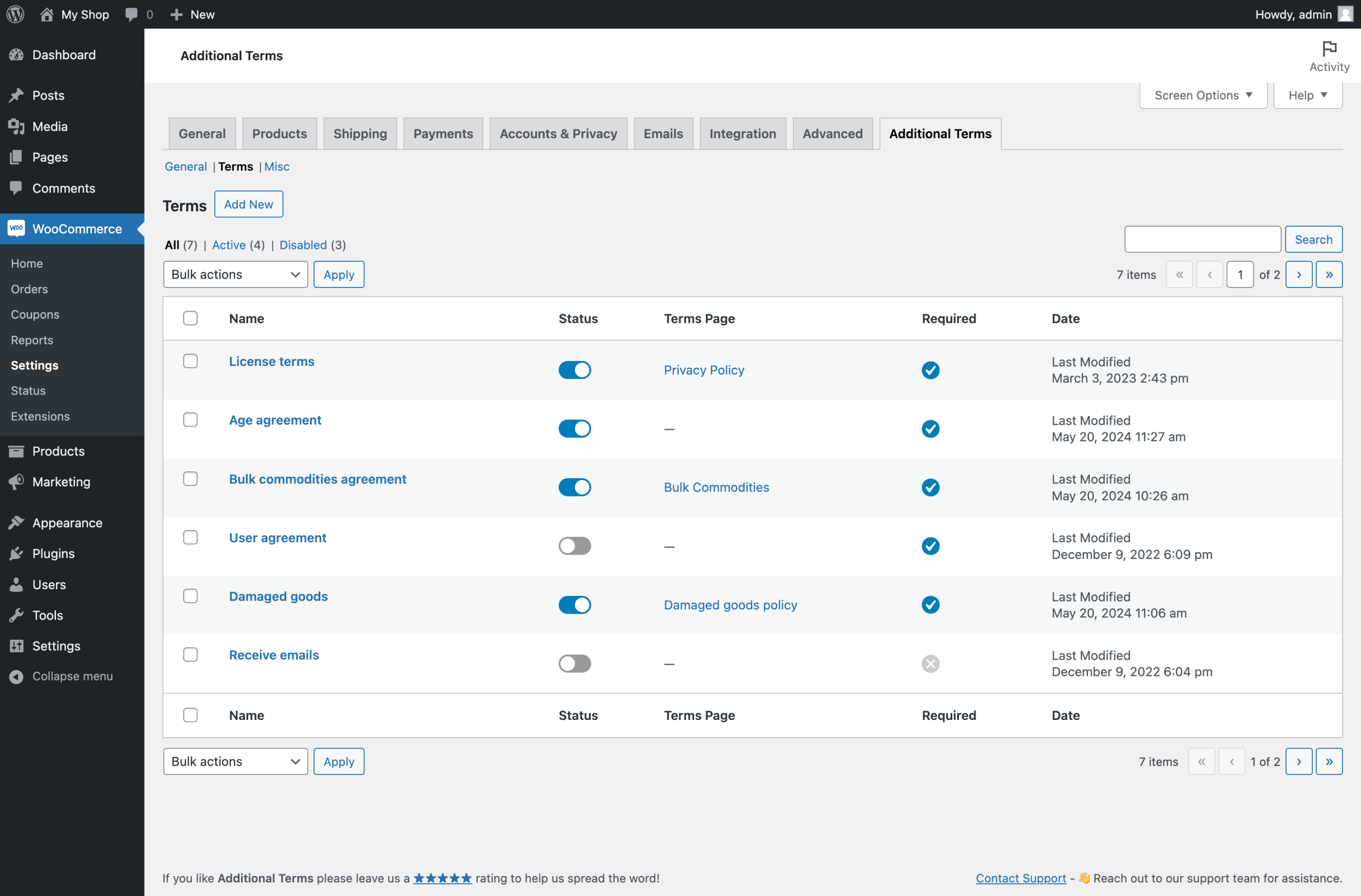 Additional Terms Pro - WooCommerce Marketplace