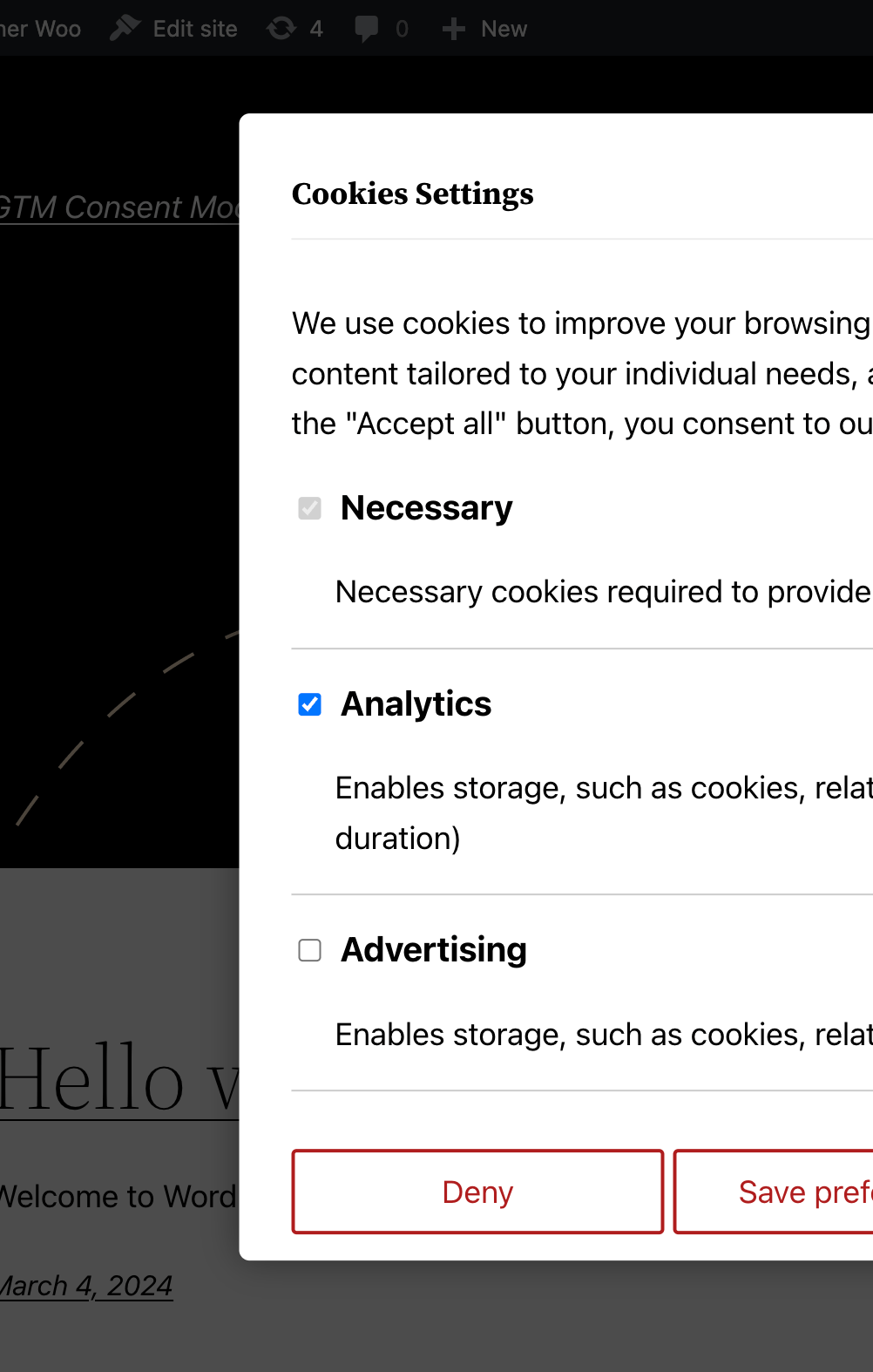 Consent Mode Banner PRO - WooCommerce Marketplace