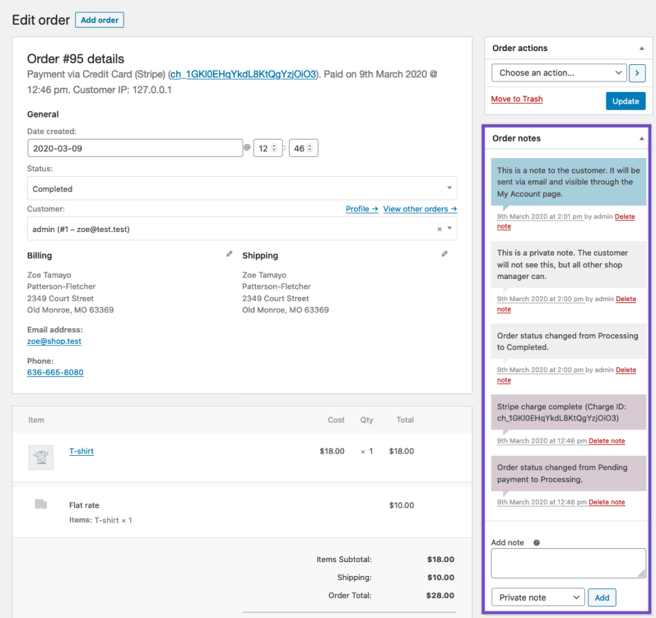 Single Order Page and Manually Adding an Order Documentation - WooCommerce