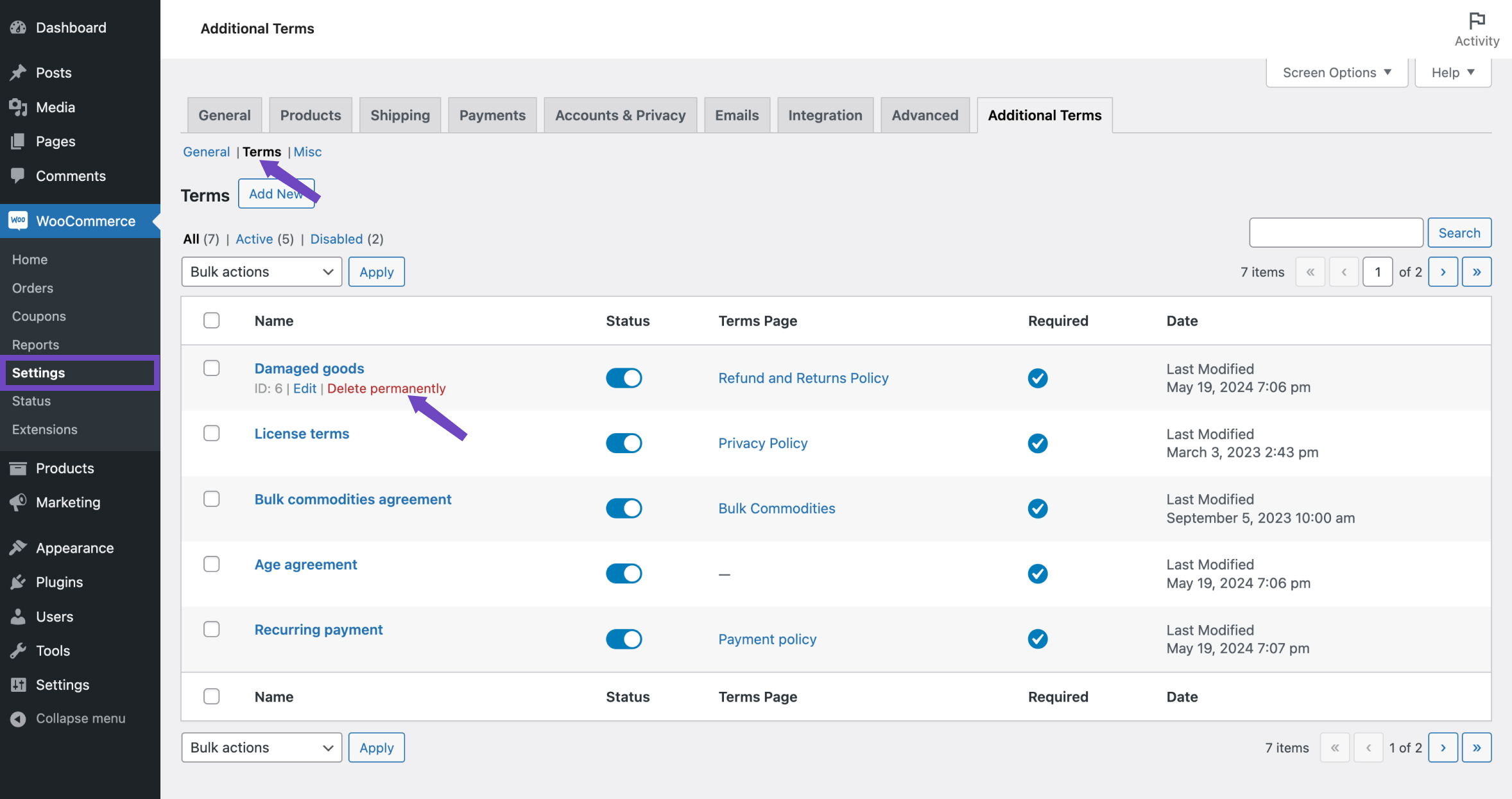 Additional Terms Pro Documentation - WooCommerce