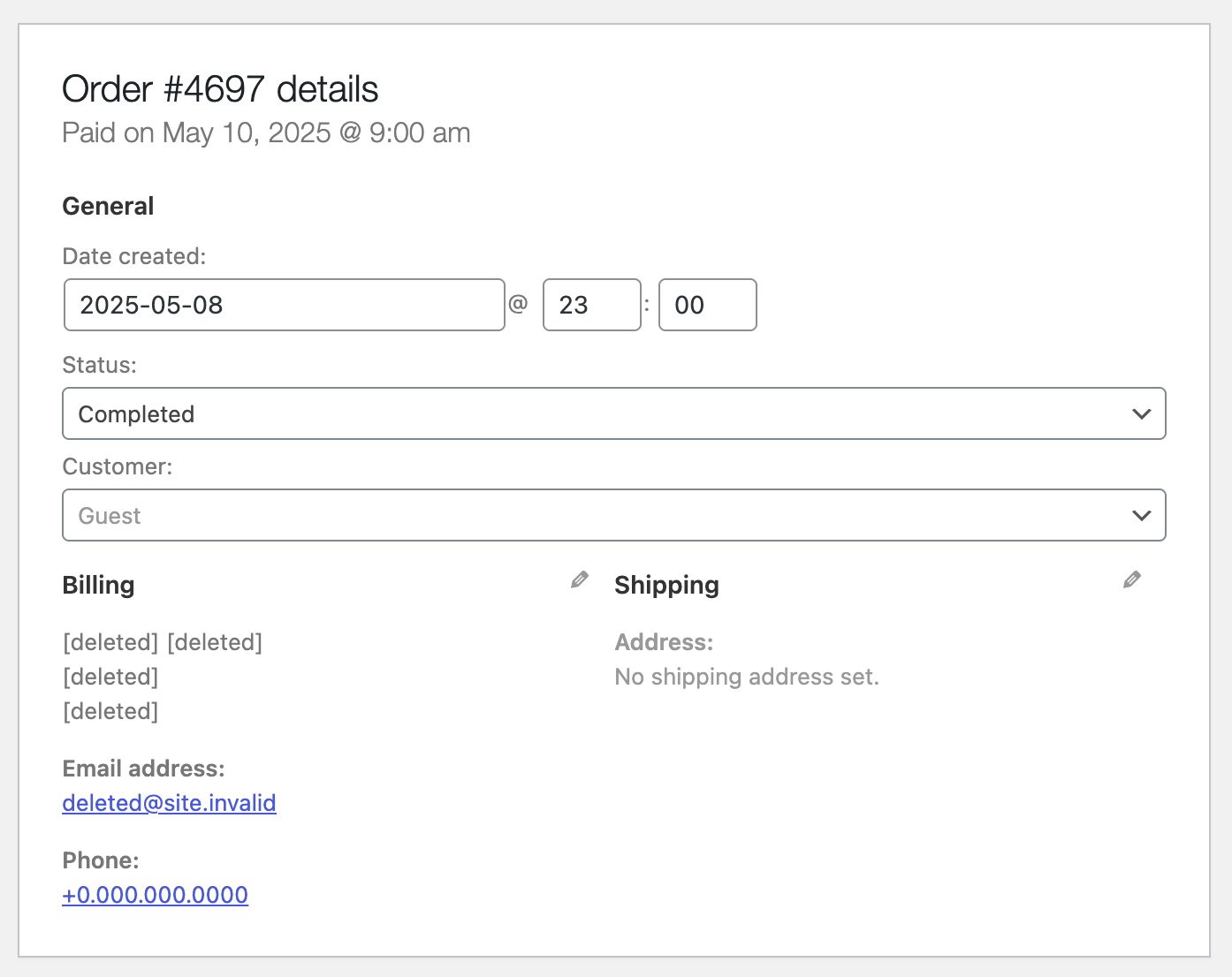 Removing personal data from orders Documentation - WooCommerce