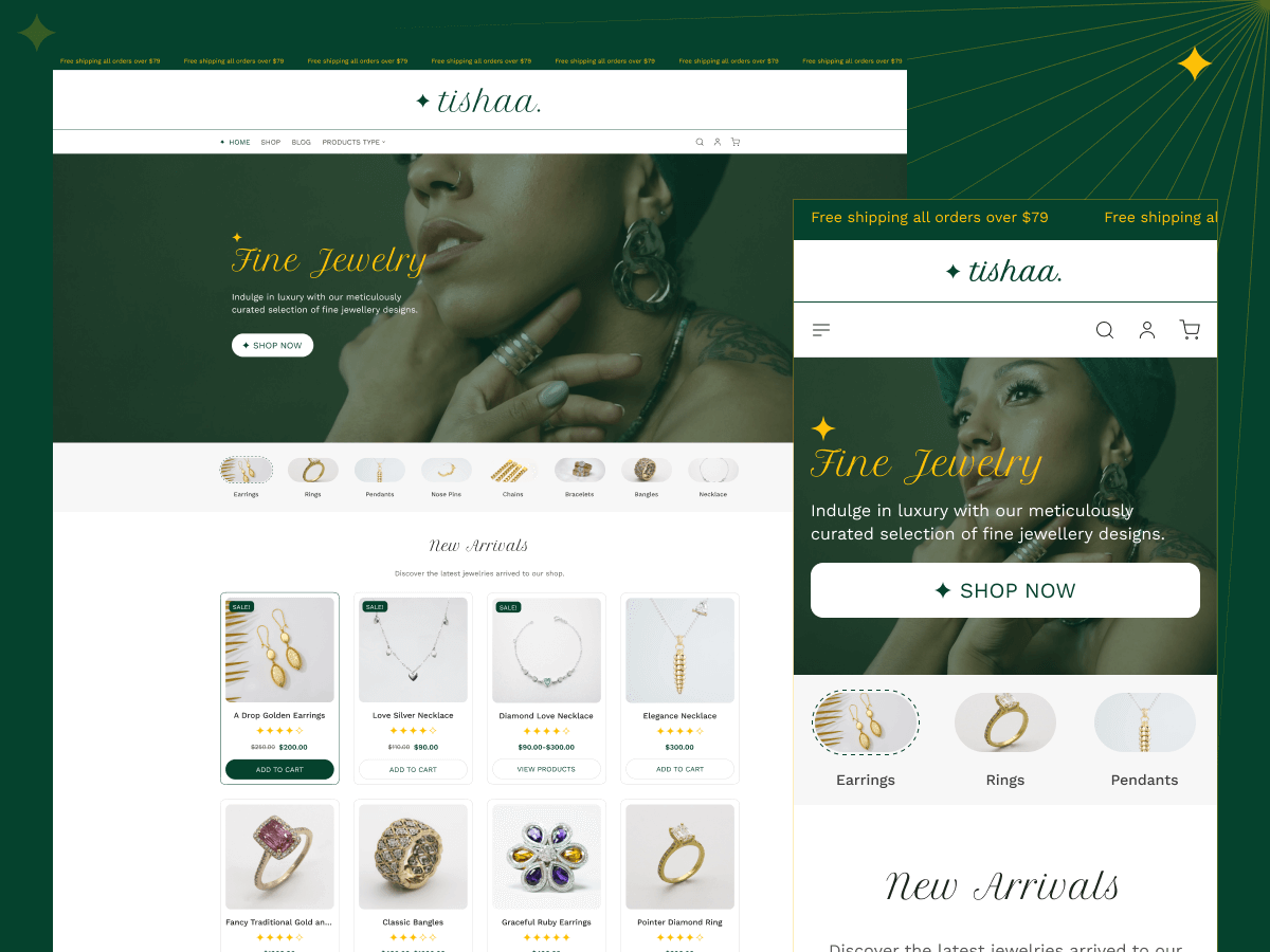 Tishaa - Jewelry WooCommerce Theme