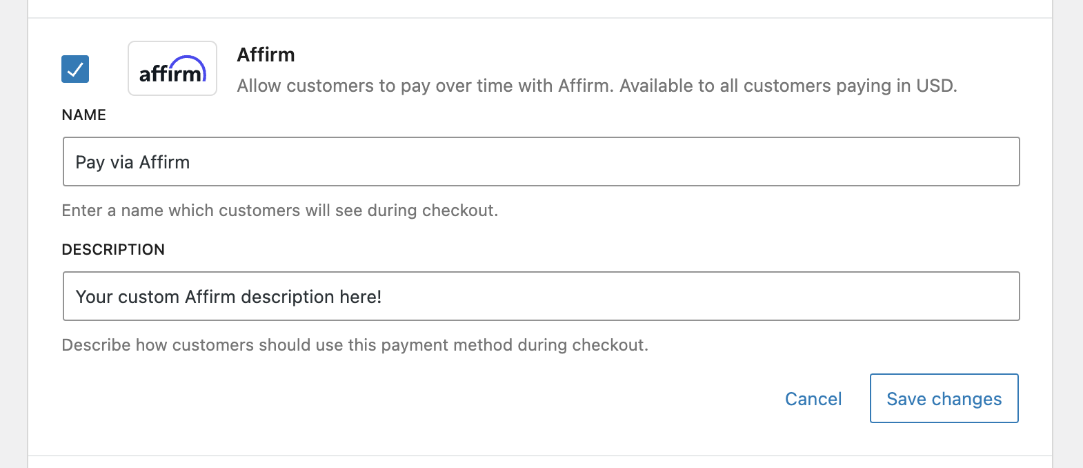 Additional Payment Methods Documentation Woocommerce