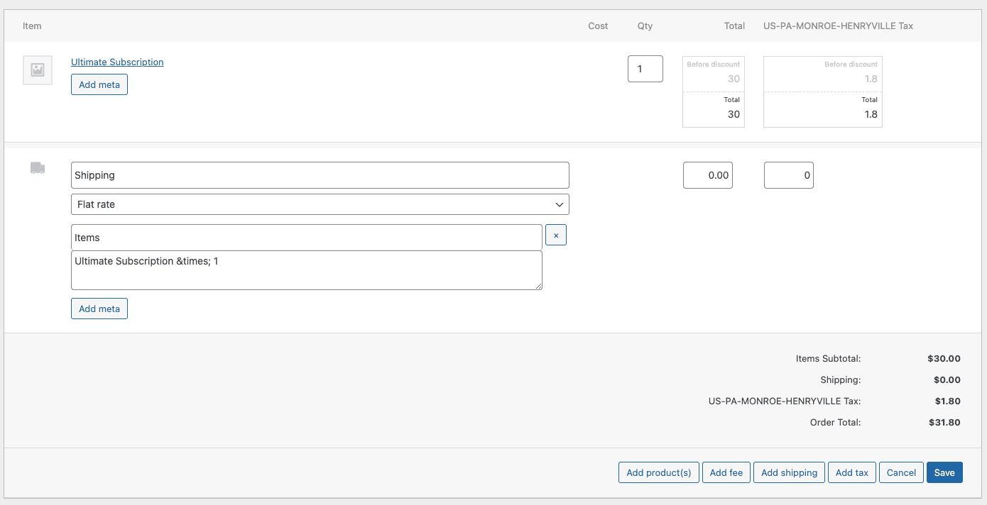 Edit an Existing Subscription Documentation - WooCommerce