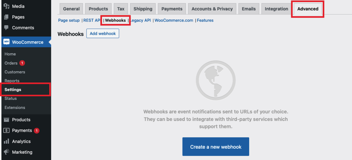 Webhooks Documentation - WooCommerce
