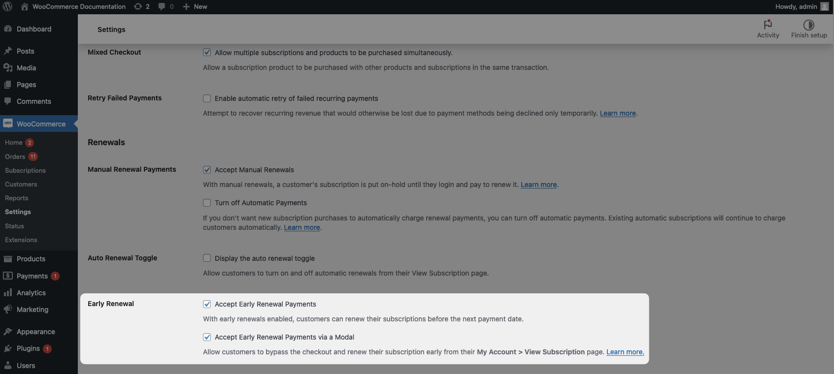 Subscriptions Early Renewal Guide Documentation - WooCommerce