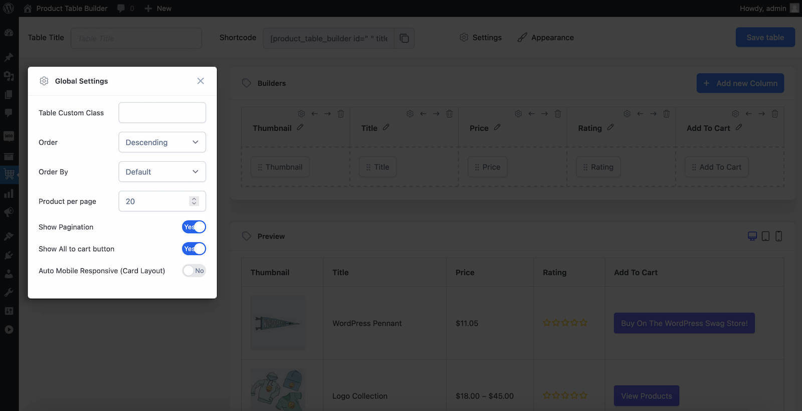 Product Table Builder - WooCommerce Marketplace