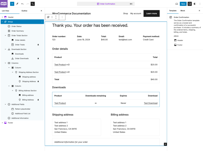 Customizing the Order Confirmation Page Documentation - WooCommerce